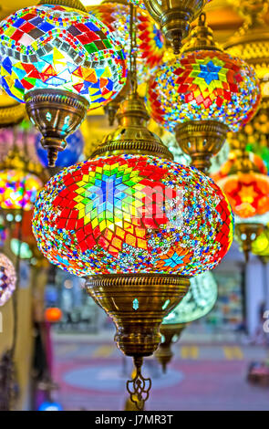 Turkish lights and lighting at a light and lamp shop in the Grand Stock ...