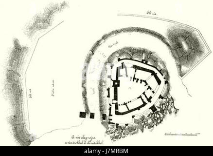 Corvin Castle map by Schulek Stock Photo - Alamy