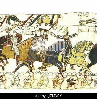 The Bayeux Tapestry is an embroidered cloth depicting events leading up ...