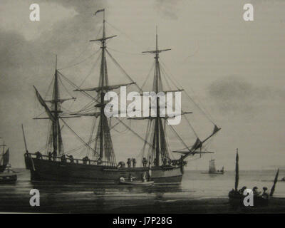 A naval barque, a type of sailing ship, is seen flying the Japanese ...