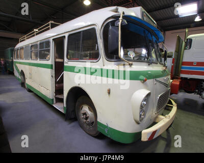 A 1958 Volvo bus, showcasing mid-20th century Swedish design in public ...
