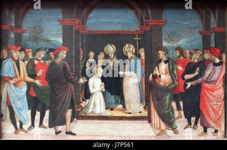 Szene aus dem Leben des Heiligen Franz von Assisi, 13. Jahrhundert. Scene of the life of Saint ...