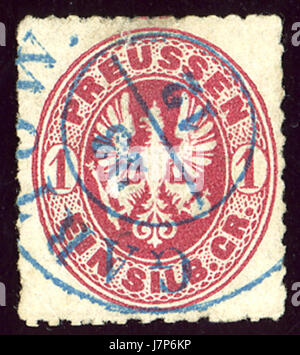 Historical postage stamp issued by the Prussian government, featuring ...