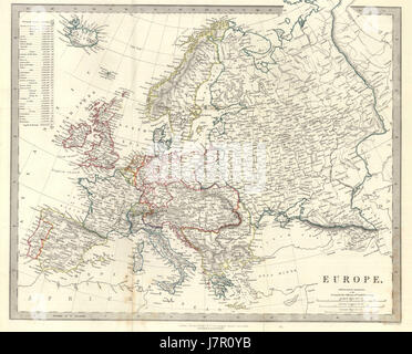 Map of Europe, 1844 Stock Photo - Alamy