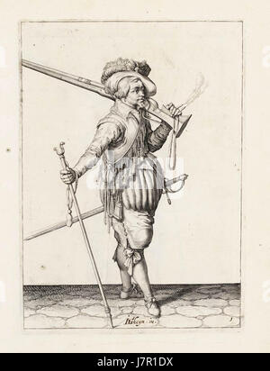 This illustration, 'Aanwijzing 8 voor het hanteren van het musket V ...