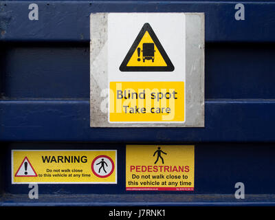 Hazard & warning signs on lorry tailgate Stock Photo: 52559485 - Alamy