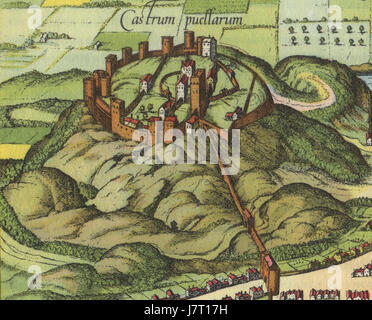 This engraving depicts a view of Edinburgh from St. Anthony's Chapel ...