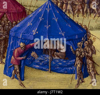 The death of King Louis IX of France is depicted here, showing the ...