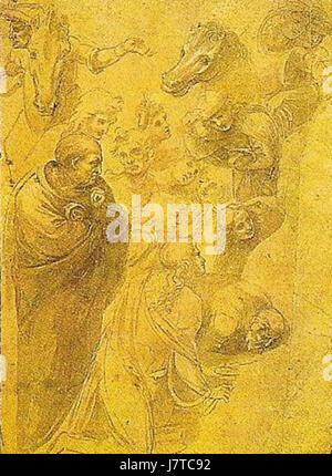 Leonardo da Vinci's unfinished painting, 'The Adoration of the Magi ...