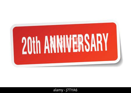 20th anniversary square sticker on white Stock Vector Image & Art - Alamy