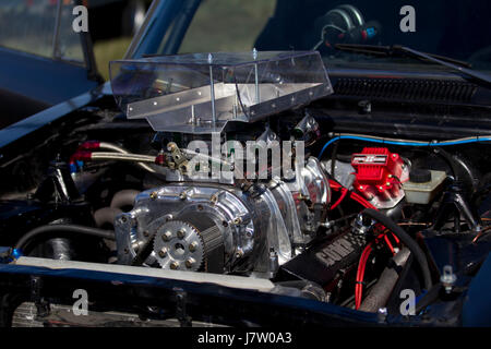 Muscle Cars and motorcycles on a Swedish drag race track Stock Photo ...