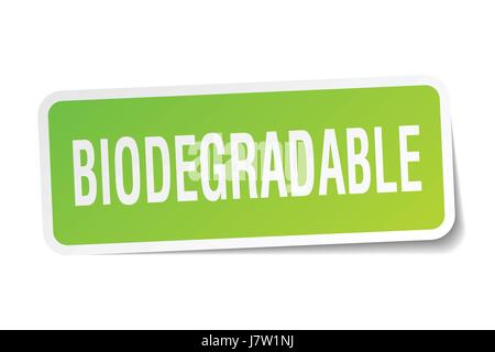 biodegradable square sticker on white Stock Vector Image & Art - Alamy
