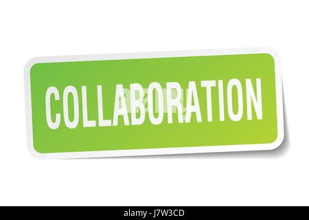 collaboration square sticker on white Stock Vector Image & Art - Alamy