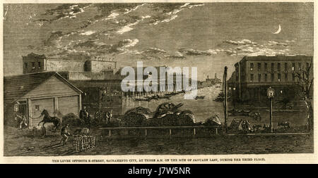J Street from the levee. Sacramento, California during the Great Flood ...
