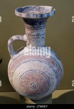 Barrel shaped jug, Cypro-Geometric, Bichrome Ware, 3 of 3 Stock Photo ...