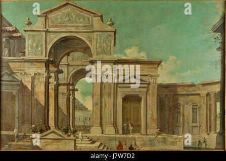 Architectural Capriccio with a Monumental Arch Stock Photo - Alamy