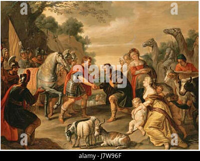 Reconciliation of Jacob with Esau Stock Photo - Alamy