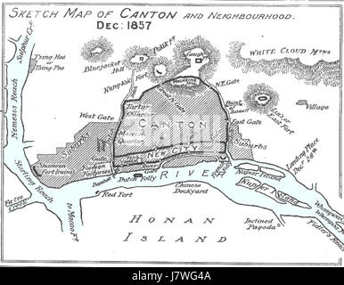Canton map 1857 Stock Photo - Alamy