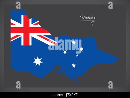 Flag map of VICTORIA, AUSTRALIA Stock Vector Image & Art - Alamy
