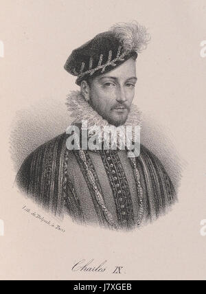 Portrait of Charles IX - French engraving 17th century Stock Photo - Alamy
