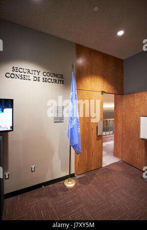 security council chamber at the United Nations headquarters building ...