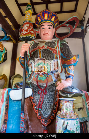Wenzhou, China. Jiangxin Buddhist Temple. Chi Guo Tianwang, one of the ...