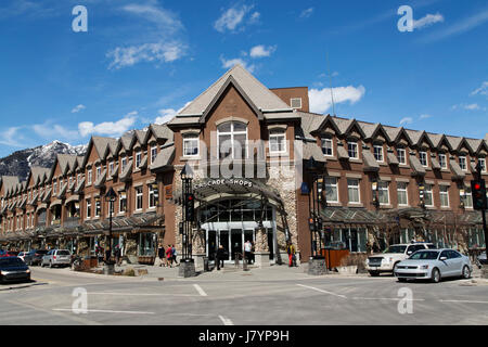 Banff Avenue Banff town centre Canadian Rockies Elevation 1395m Mount ...