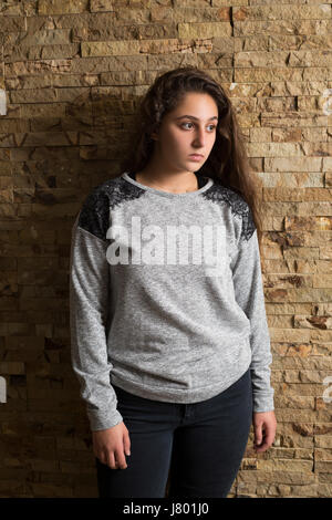 Contemplative girl face thinking. Pensive young millennial woman ...