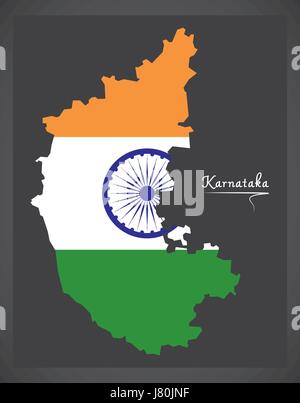 Karnataka map of Indian state. Karnataka map vector illustration ...