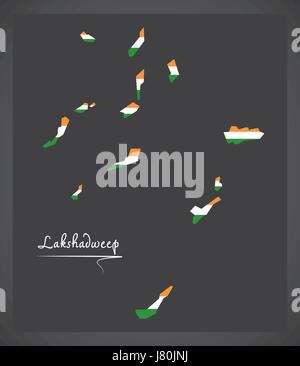Lakshadweep map of Indian state. Lakshadweep map vector illustration ...
