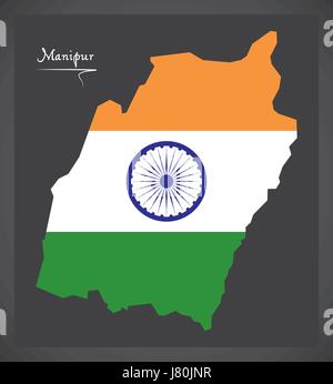 map of Manipur is a state of India with borders districts Stock Vector ...