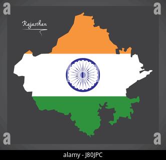 map of Rajasthan is a state of India with borders districts Stock ...