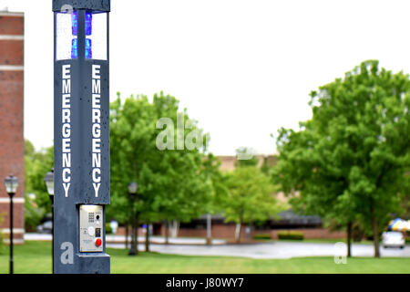 Emergency light and call button on university campus Stock Photo - Alamy