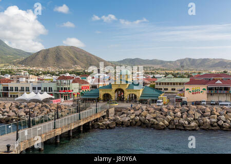 Port Zante cruise port in St. Kitts consists of a large finger pier, a ...