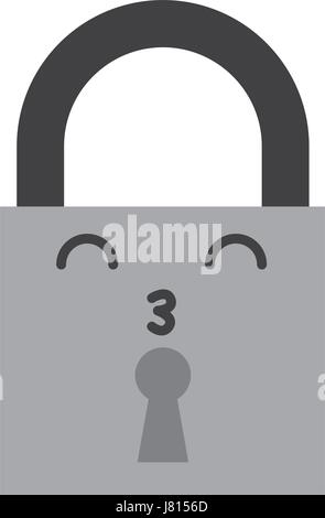 kawaii cute happy padlock security Stock Vector Image & Art - Alamy