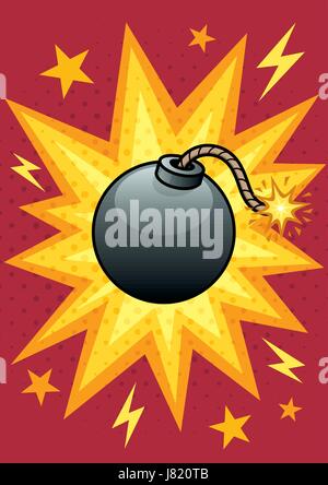 Illustration of a comic book explosion, blasting effect with bang ...