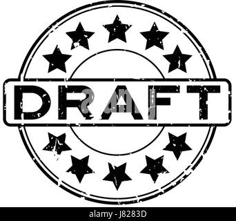 Draft rubber stamp to paper work in office procedures and ...