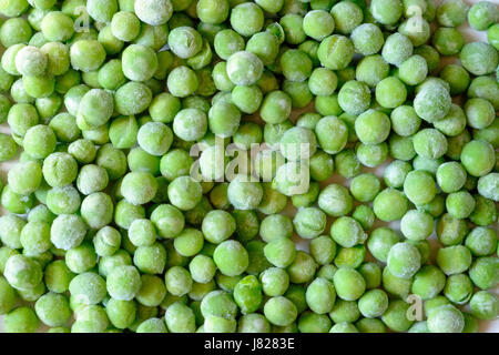 Frozen peas petit pois on a white plate Stock Photo - Alamy