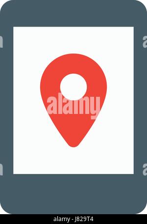 location pin icon in phone. gps phone. mobile location apps icon Stock ...