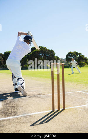 cricket player batsman batting Stock Photo - Alamy