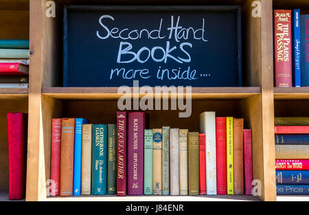 Books For Sale sign with second hand books on shelf St Dogmaels ...