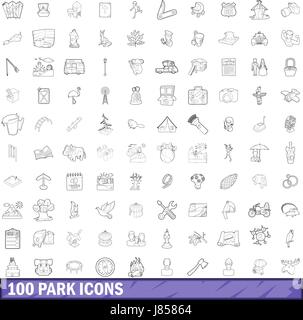 100 park icons set, outline style Stock Vector Image & Art - Alamy