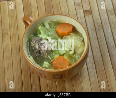 Russian green cabbage shchi. close up Stock Photo - Alamy