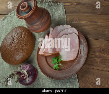 Palvikinkku - Finnish smoked ham. Rustic style Stock Photo - Alamy