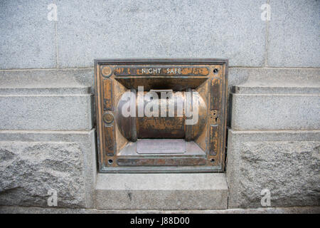 Night safe deposit box on outside wall at a Lloyds country bank Stock ...