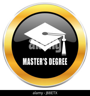 Master's degree icon. Master's degree website button on white Stock ...