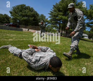 Airmen from the 514th Security Forces Squadron conduct static defense ...