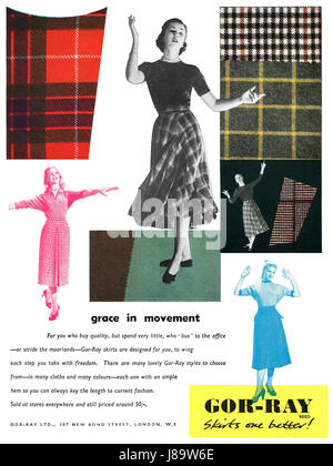 1951 British advertisement for Gor-Ray skirts Stock Photo - Alamy