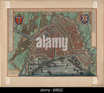 Map of Amsterdam, Amstelodami celeberrimi Hollandiae emporii delineatio nova (title on object ...