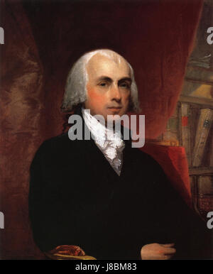 Portrait of James Madison painted by Gilbert Stuart in 1821 Stock Photo ...